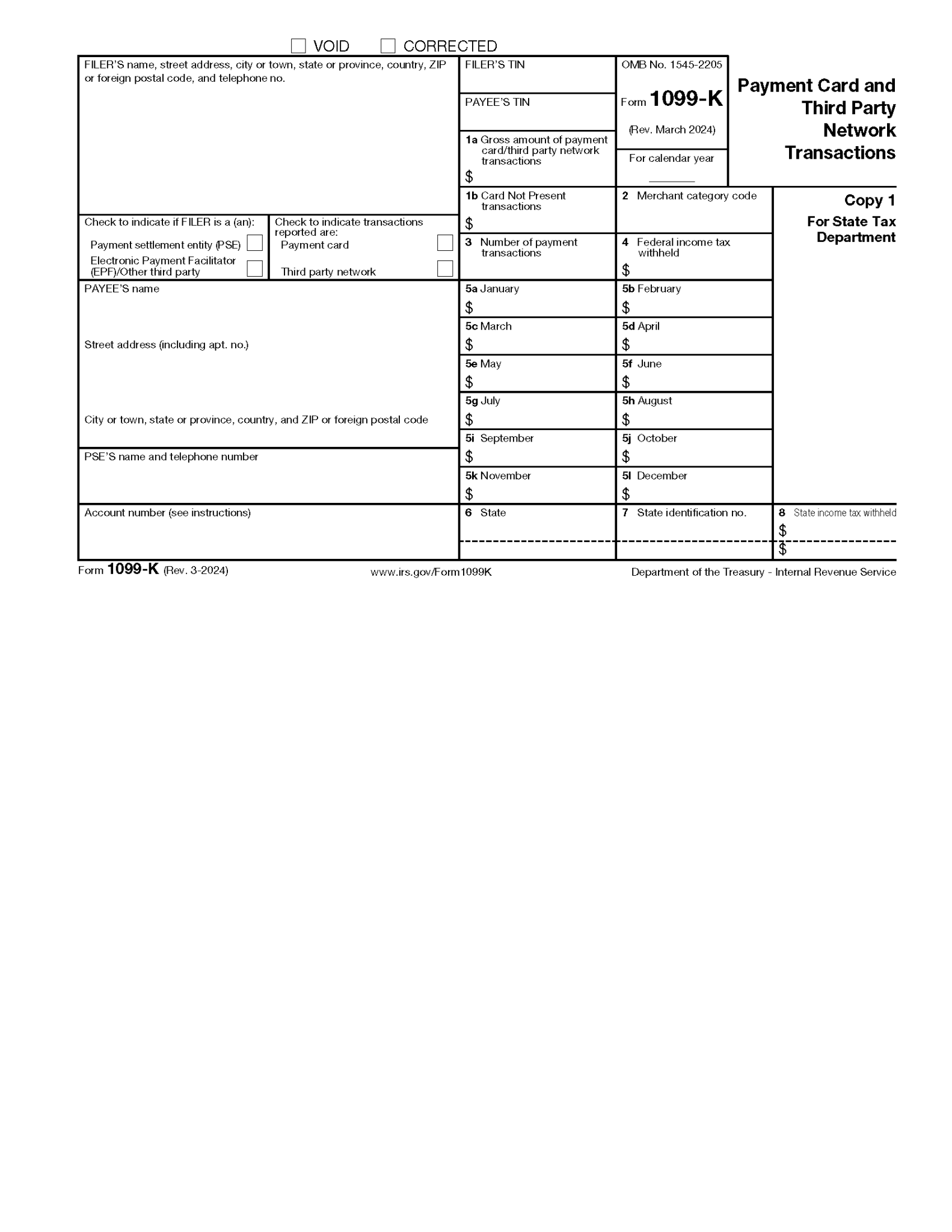 Free IRS 1099-K Form - PDF – eForms