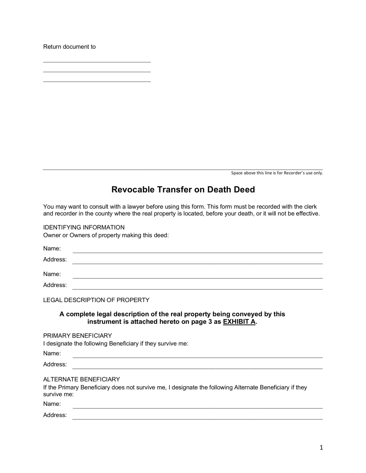 Free Montana Transfer on Death Deed - PDF | Word – eForms