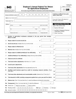Form 943: Agricultural Employer’s Federal Tax Return – eForms