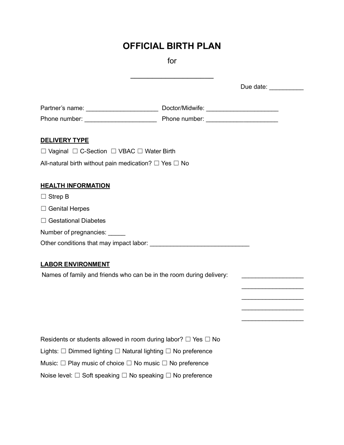 Free Pregnancy Verification Form - PDF | Word – eForms