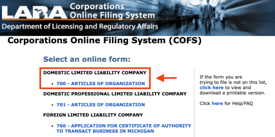 How to Form an LLC in Michigan – eForms