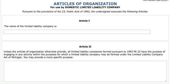 How to Form an LLC in Michigan – eForms