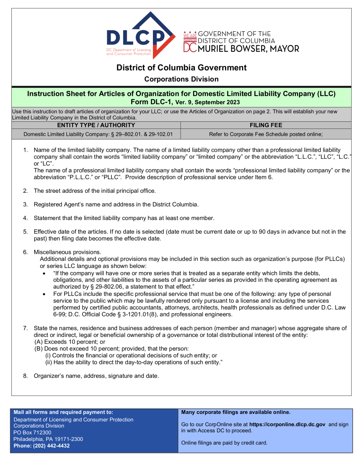 How to Form an LLC in Washington D.C. – eForms